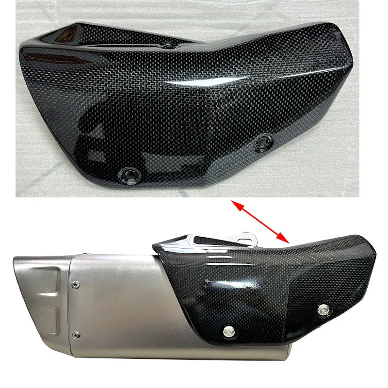 Motorcycle-Exhaust-Cover-Real-Carbon-Fiber-Heat-Shield-Protector-Case ...