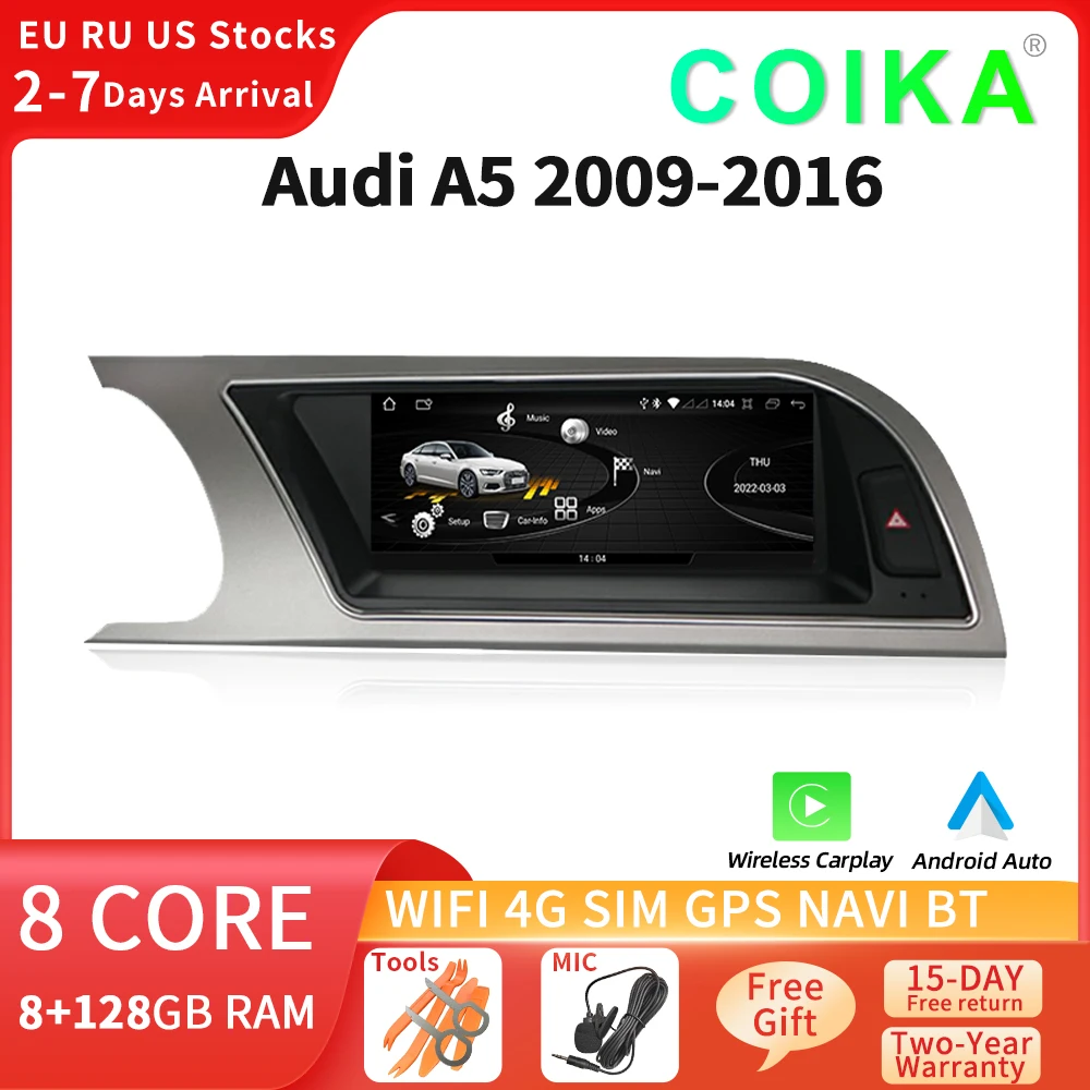 8-Core-Android-System-Car-Display-Screen-For-Audi-A5-09-16-WIFI-4G-SIM ...