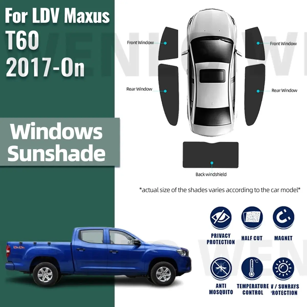 For-LDV-Maxus-T60-2017-20203-2024-Magnetic-Car-Sunshade-Shield-Front ...