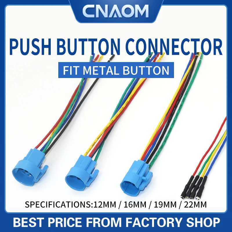 16mm 19mm 22mm Metal Button Switch Socket Connector Cable Socket For ...