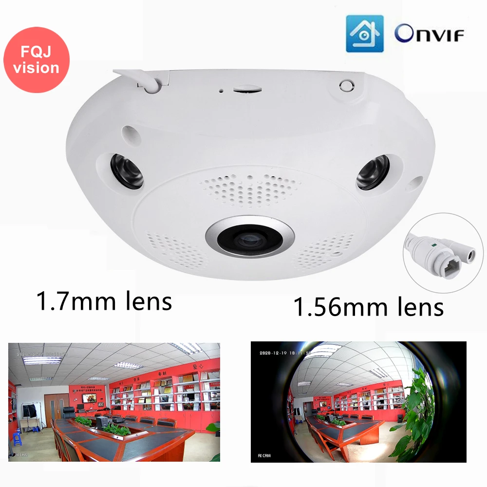 8MP-IP-Dome-Security-Camera-Wide-Angle-Fisheye-Home-Video-Audio-Motion ...