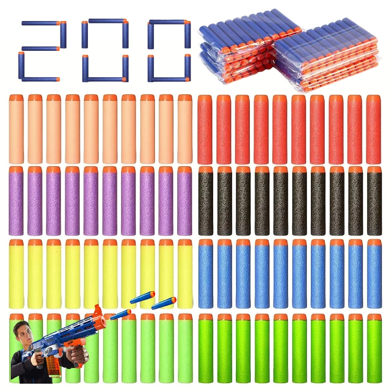7-2cm-200pcs-for-Nerf-Soft-Bullets-Darts-Round-Head-Refill-Sponge-Darts ...
