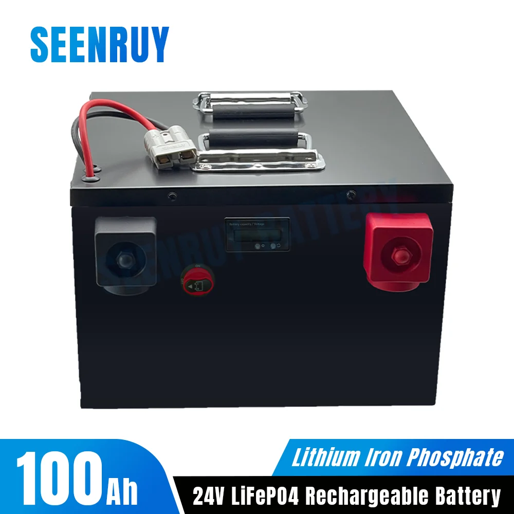 24V 100Ah Lifepo4 Battery Pack Built-in BMS Lithium Iron Phosphate for ...