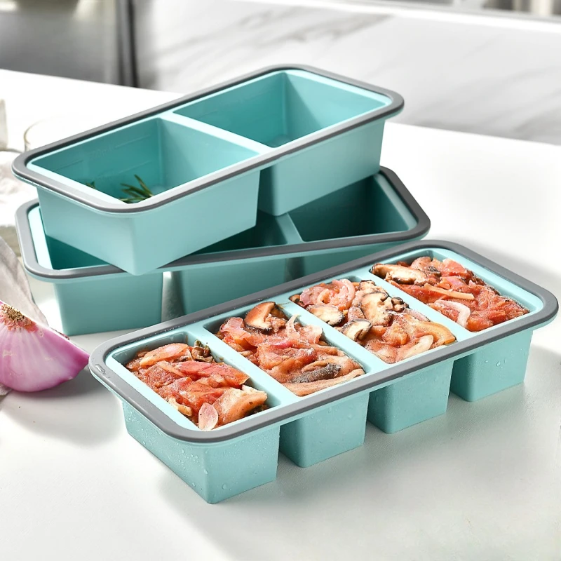 Silicone Freezer Tray ,Freezing Trays with Lid for Meal Prep Silicon ...