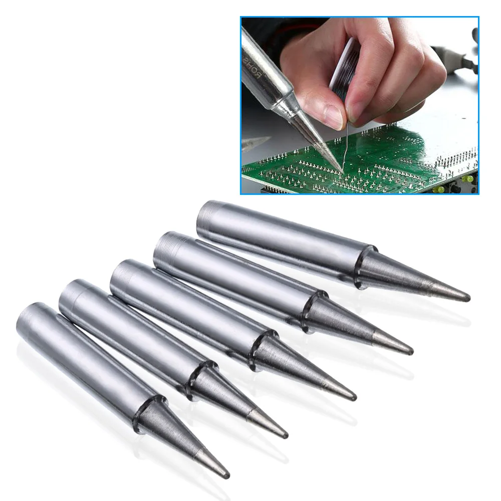 5pcs Solder Tips Soldering Solder Iron Tips Head Bit For 936/937/938 ...