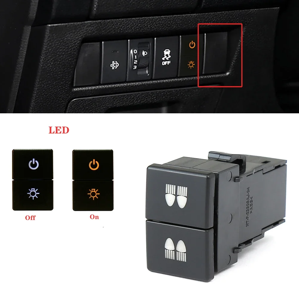 1PC Car Dual Key Switch Dual Switch Radar Tailgate Power LED Headlight ...