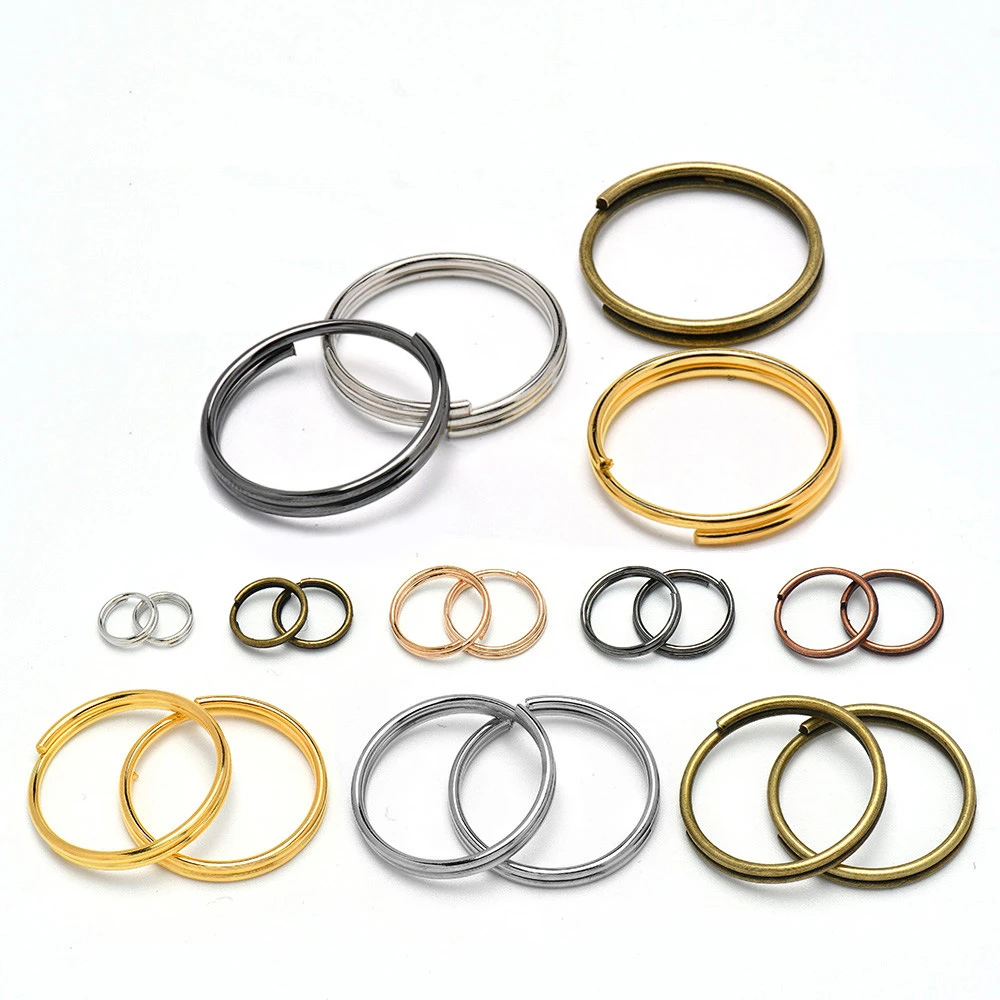 30 200pcs/lot 6 20mm Double Loops Jump Rings Silver Gold Color Split ...