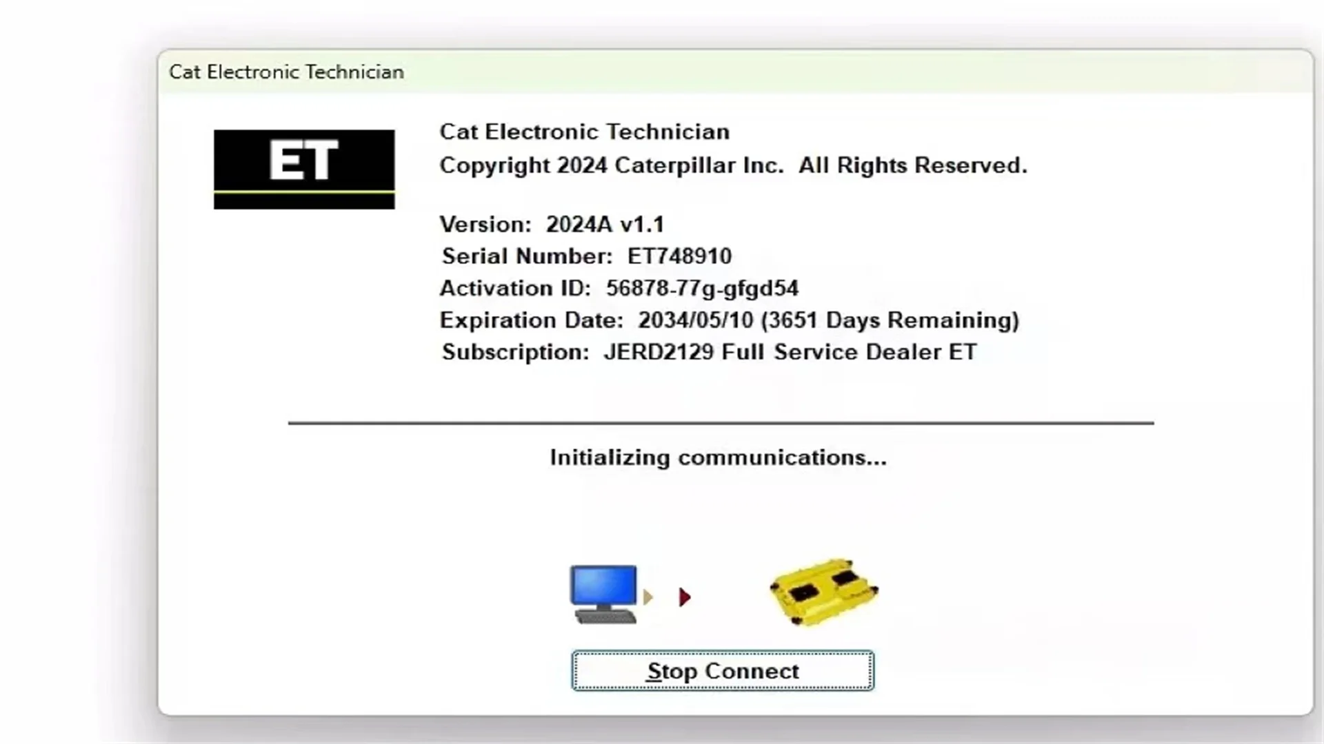 For CAT ET 2025C Electronic Technician Diagnostic Software1PC Activation