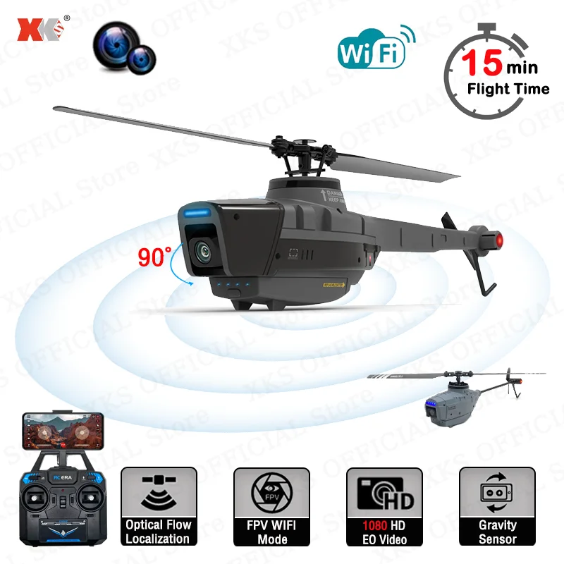 C128 C127 RC Helicopter 2.4G Remote Control 4CH 6G System Wifi FPV ...