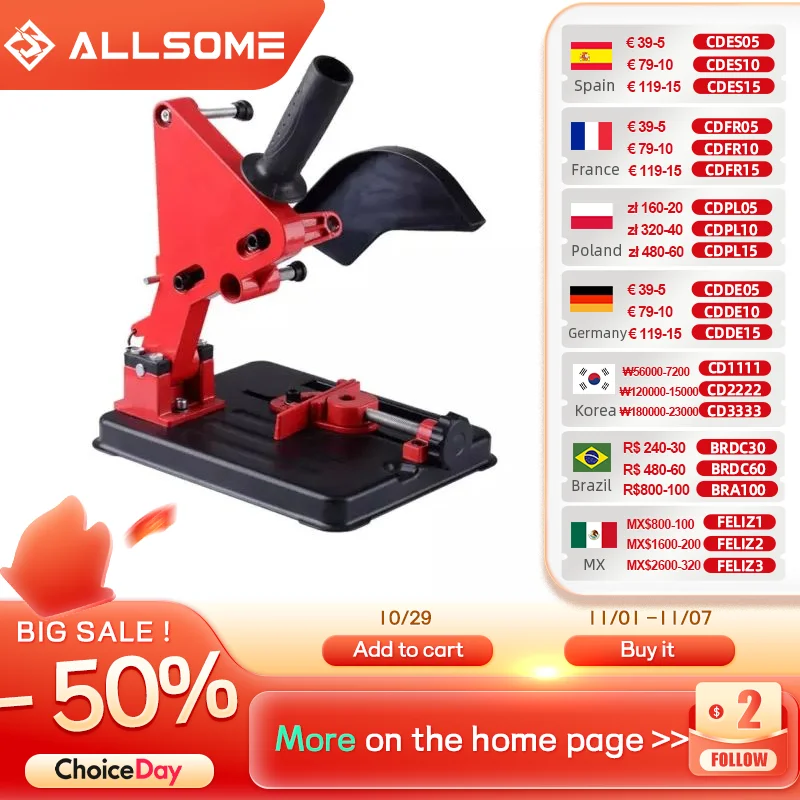 Allsome-Angle-Grinder-Fixed-Universal-Bracket-Table-Saw-Desktop-Pull ...