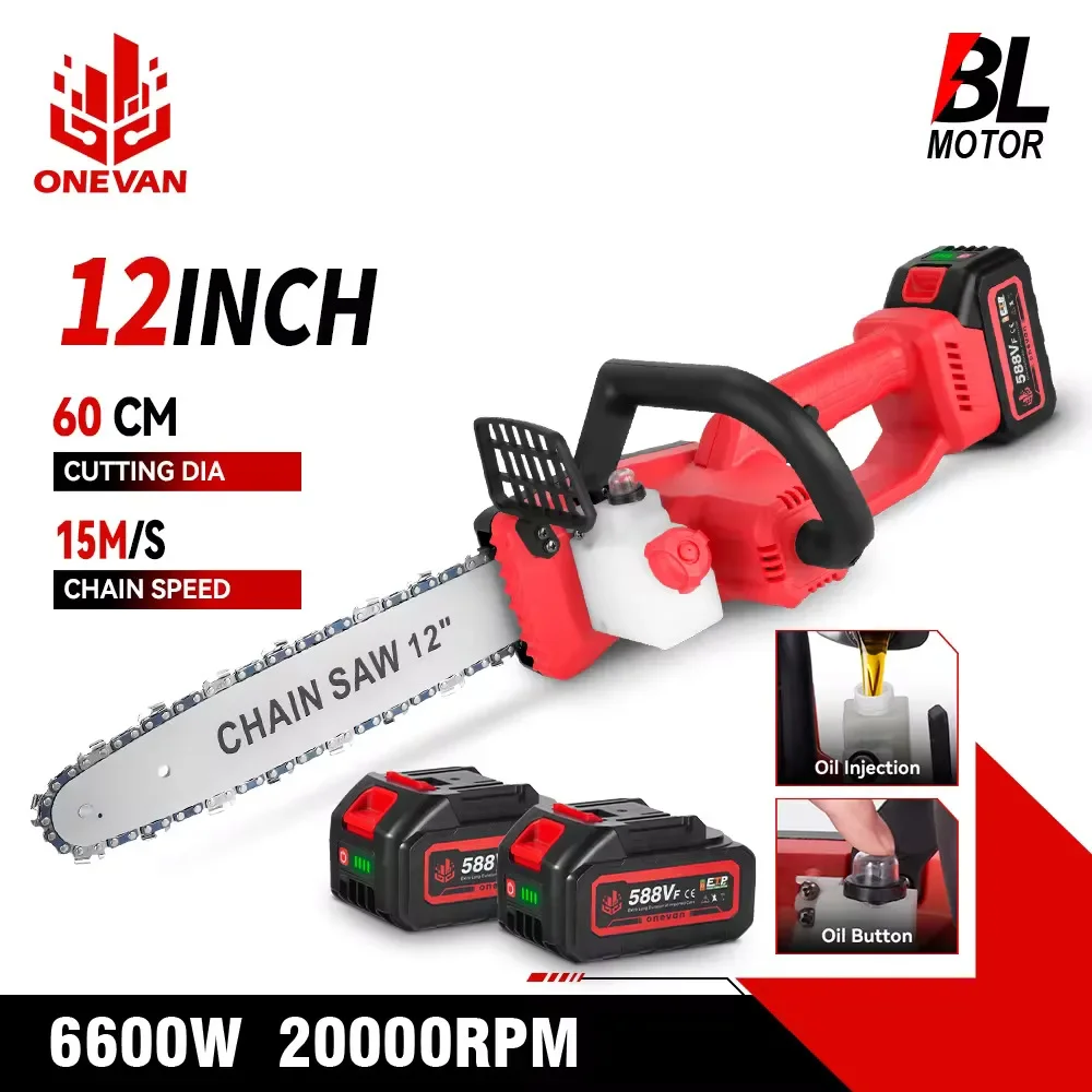 ONEVAN-12Inch-Brushless-Electric-Chain-Saw-6600W-20000RPM-Cordless ...