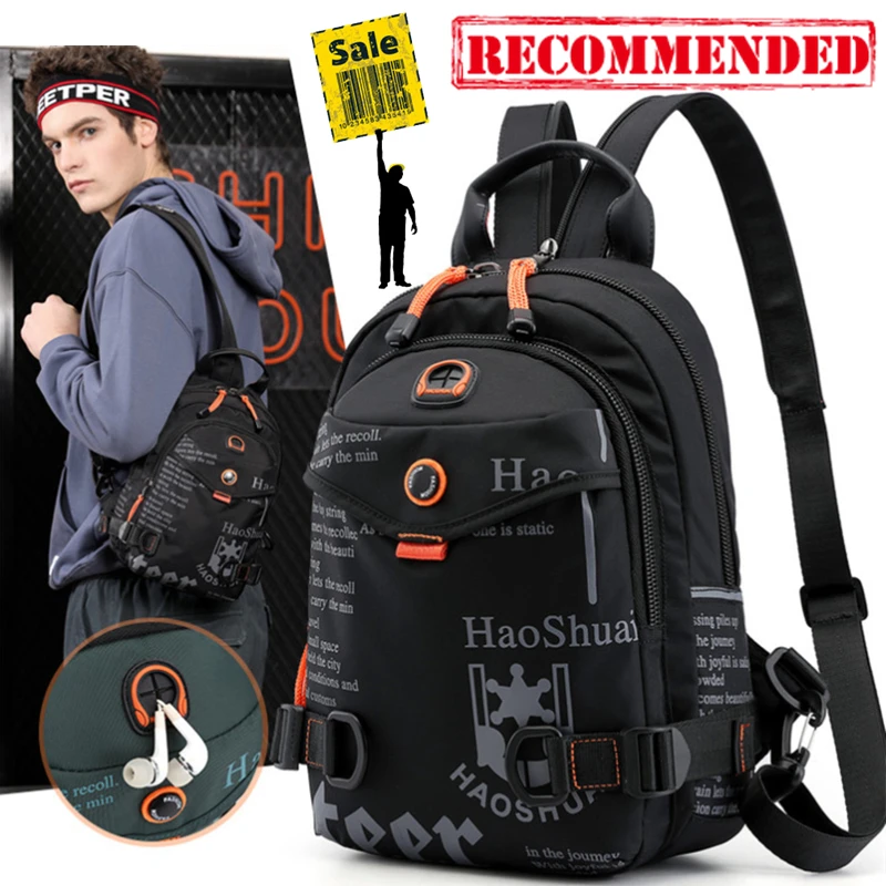 New-Men-s-Backpack-Chest-Bag-Korean-Style-Casual-Sports-Water-Proof ...
