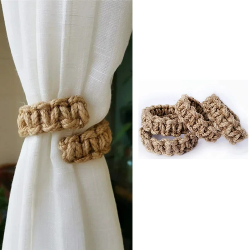Curtain-Holder-Retro-Jute-Curtain-Tieback-Twist-Knotted-Curtain-Strap ...