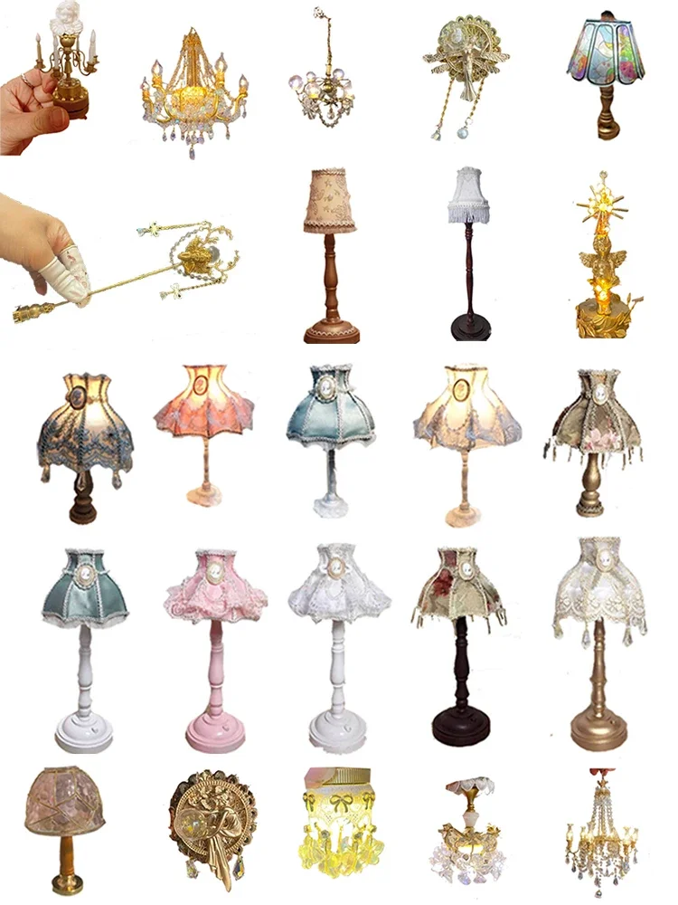 Miniature Lamps for Doll House Scene European Crystal Small Chandelier ...