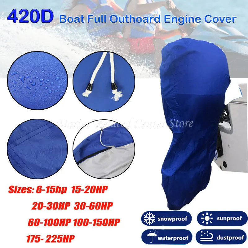 6-225HP-Full-Outboard-Motor-Engine-Boat-Cover-420D-Waterproof-Anti ...
