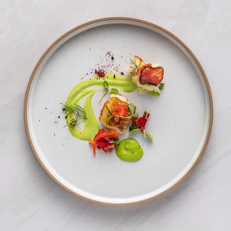 1 Piece Steak Creative Dinner Flat Art Plate Ceramic Platter Western ...