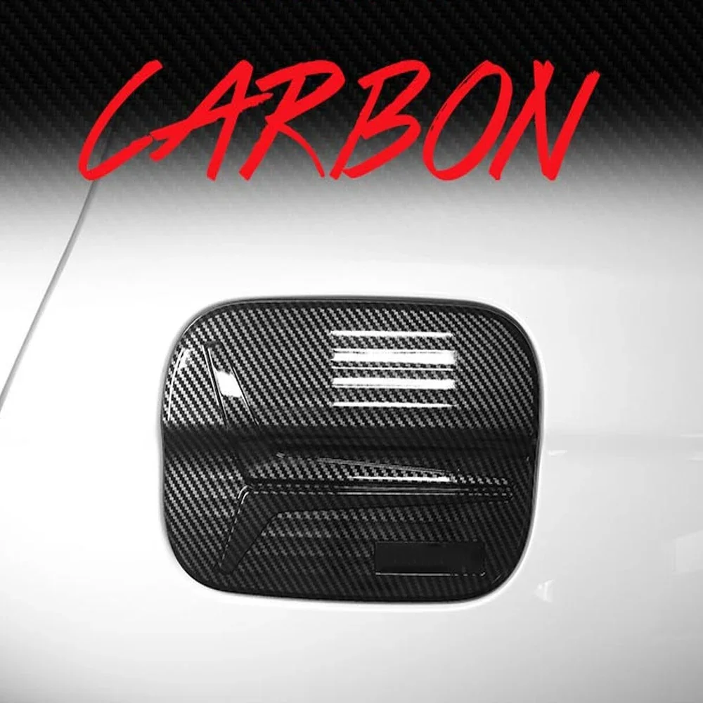 Car Exterior Accessories Carbon Fiber Style Fuel Tank Oil Cap Gas Cover ...