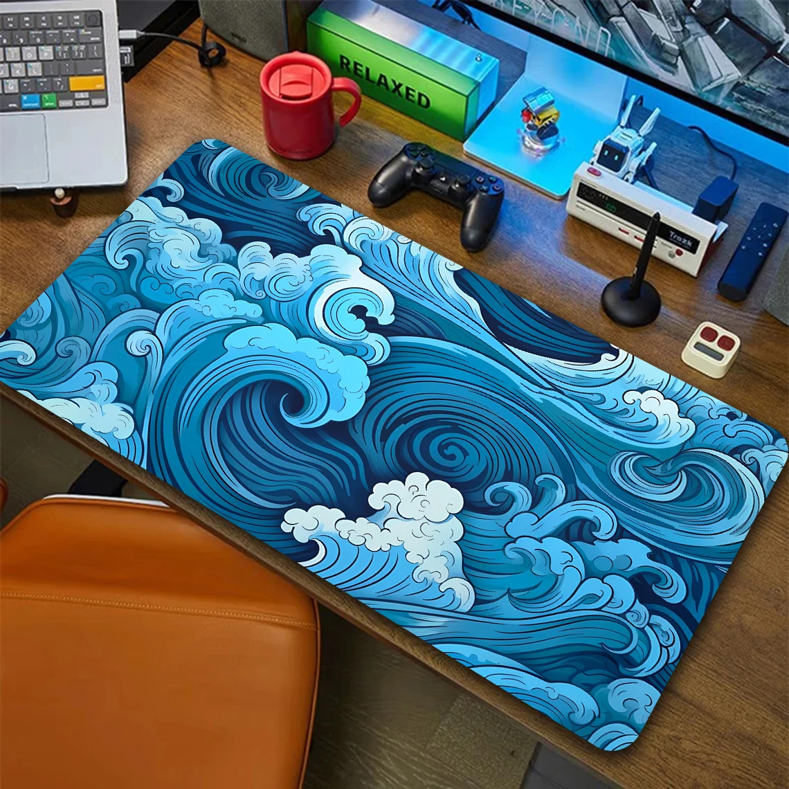 Great-Wave-Art-Large-Blue-Mouse-Pad-900x400-Natural-Rubber-PC-Computer ...