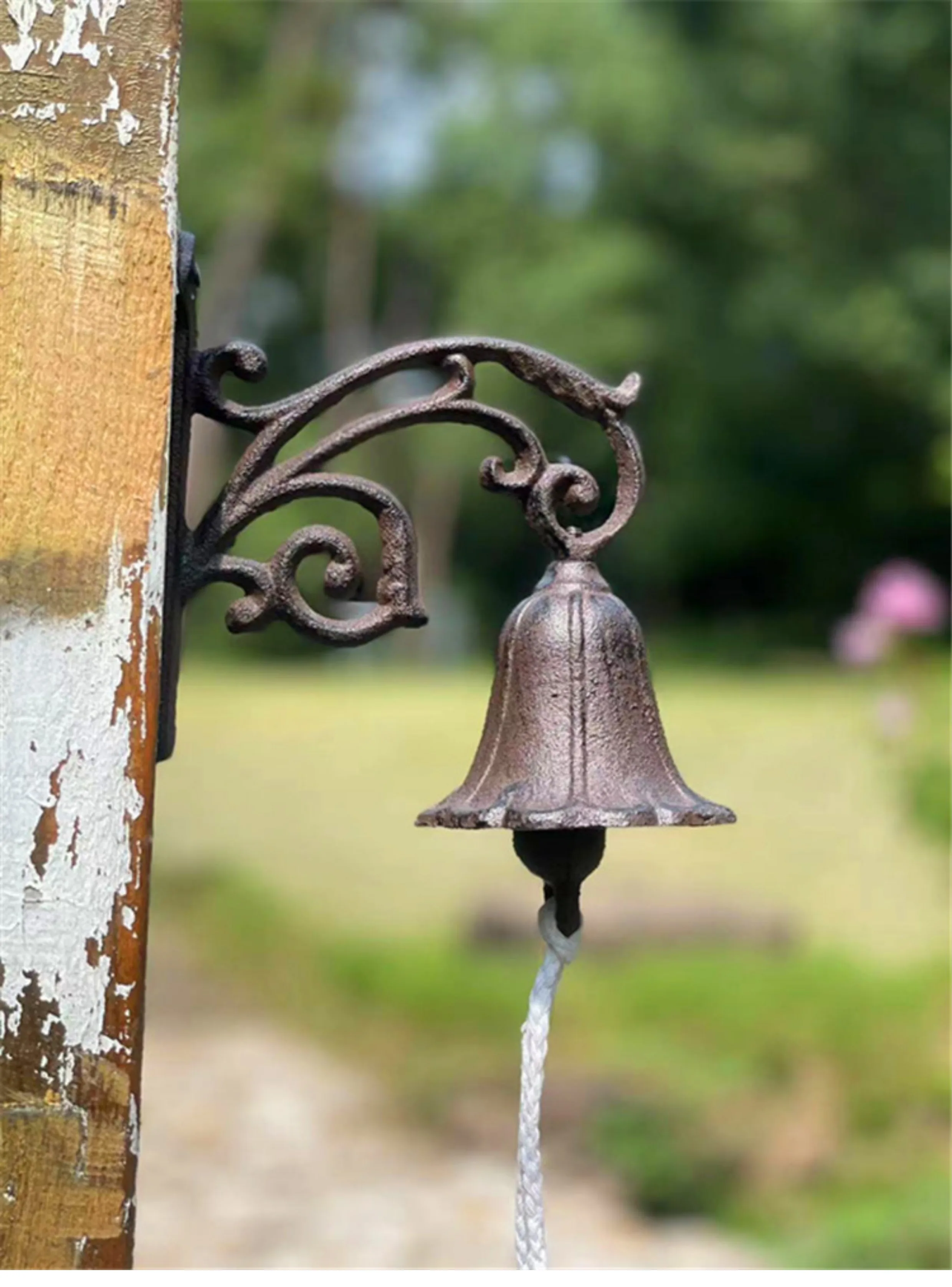 Cast-Iron-Doorbell-Hanging-Wall-Decor-Hand-Service-Bell-Wall-Clock ...