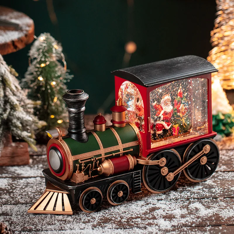 Santa-Claus-Christmas-Train-Snow-Globes-Christmas-Lantern-Music-Box ...