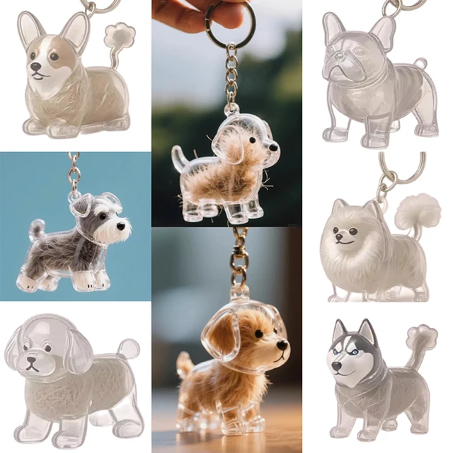 Dog Hair Collector Keychain Dog Hair Memorial Keychain Keepsake Storage ...