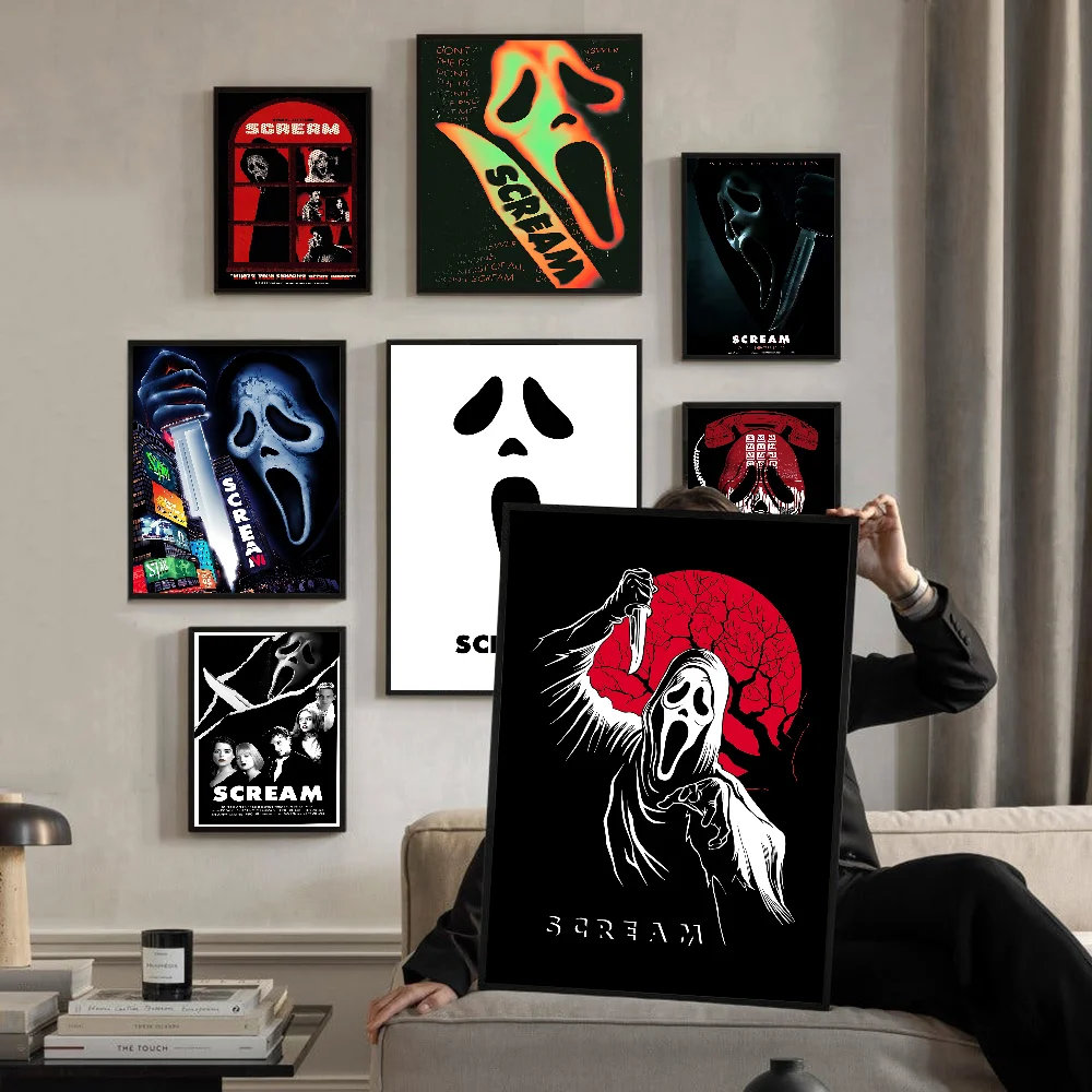 Scream Horror Movie Anime Posters Sticky Waterproof Paper Sticker ...