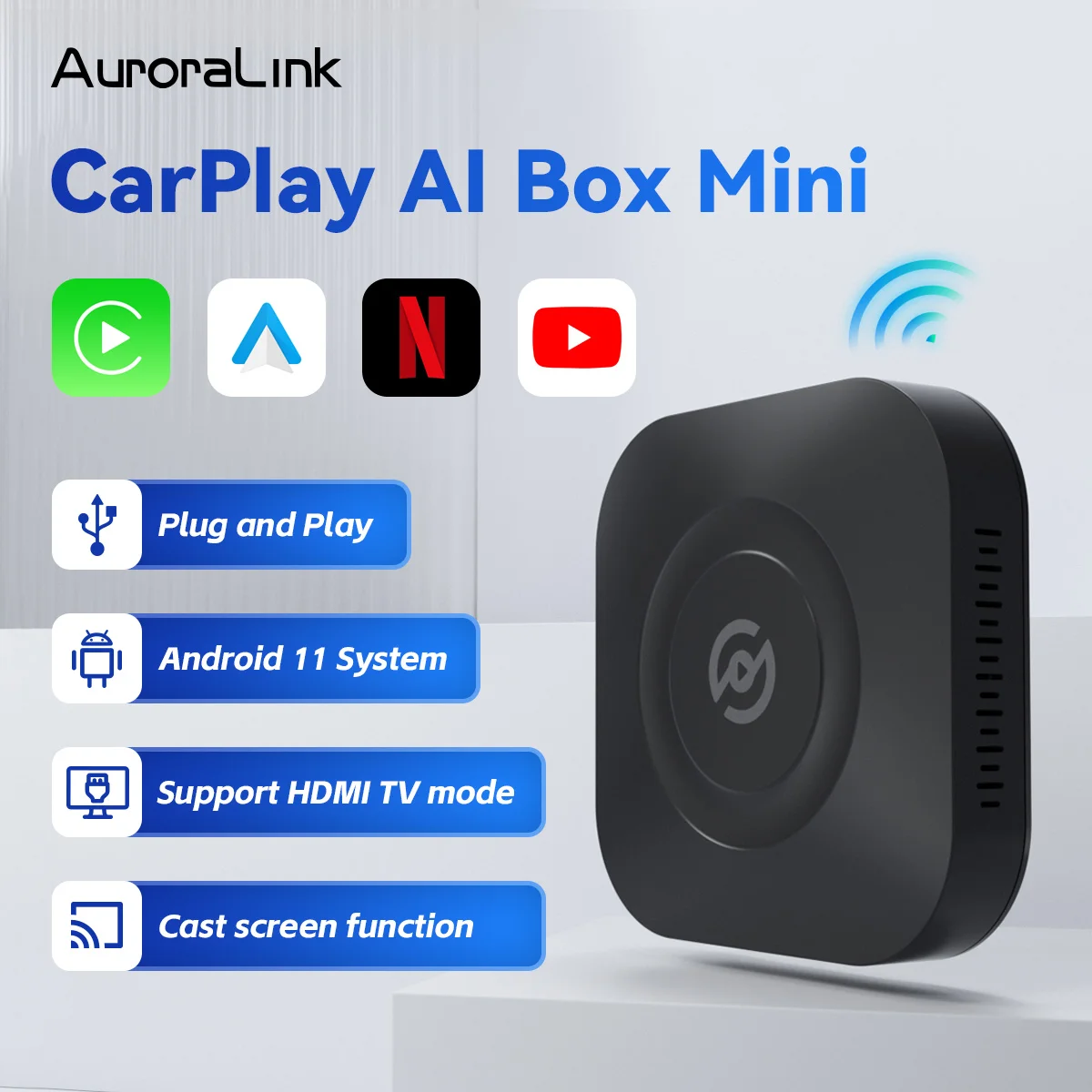 Android 11 CarPlay AI Caixa Mini Dongle CarPlay Sem Fio Android Auto ...