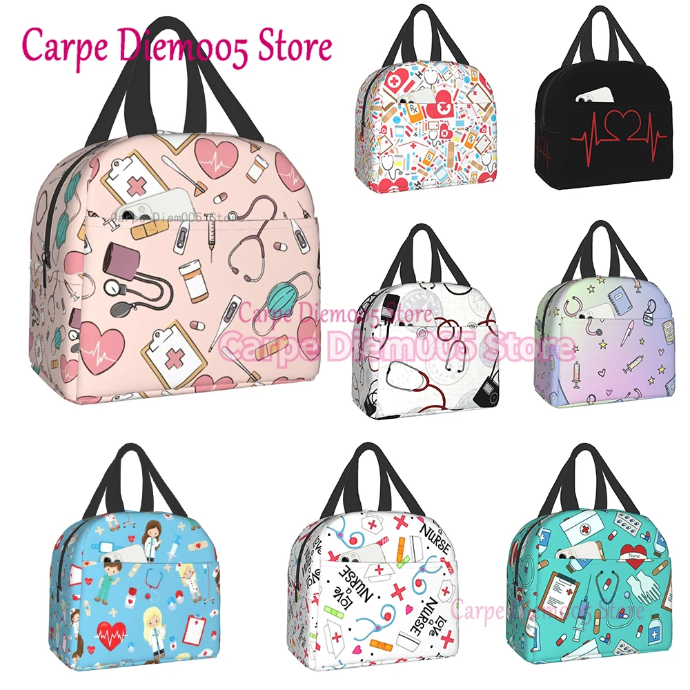 Funny Nurse Insulated Lunch Bag for School Office Nursing Portable ...