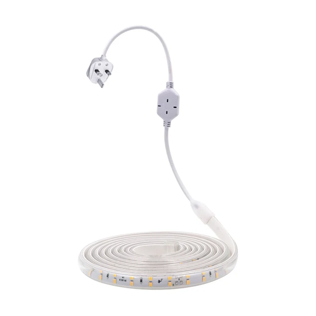 LED Strip 2835 20cm Cut 220V Double Row 120LED/m Flexible Light Ribbon With Power Plug EU UK ...