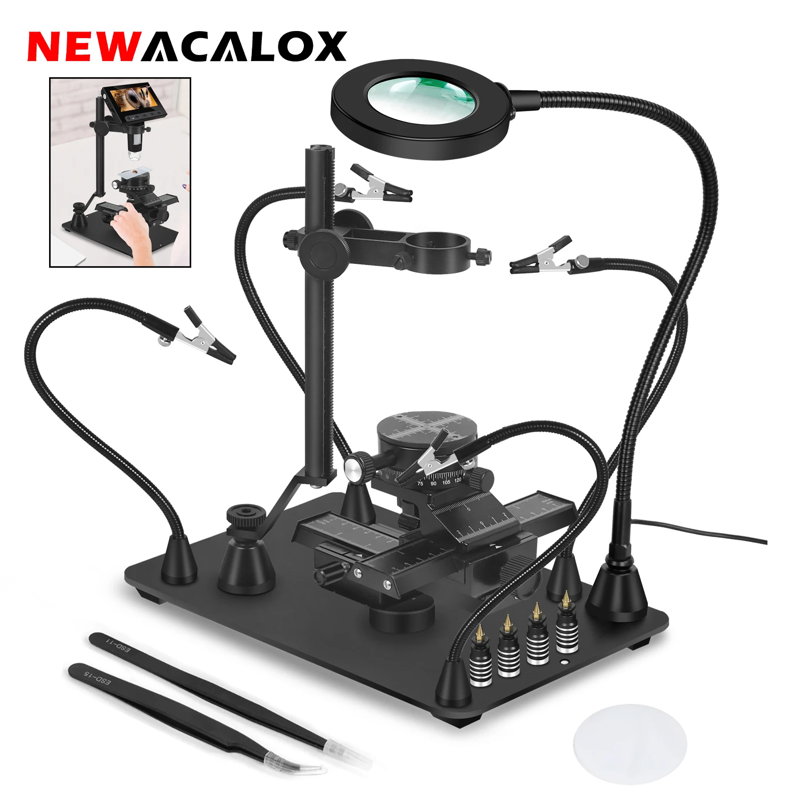 NEWACALOX-Magnetic-Macro-Microscope-Workbench-with-4-Way-Macro-Focusing ...