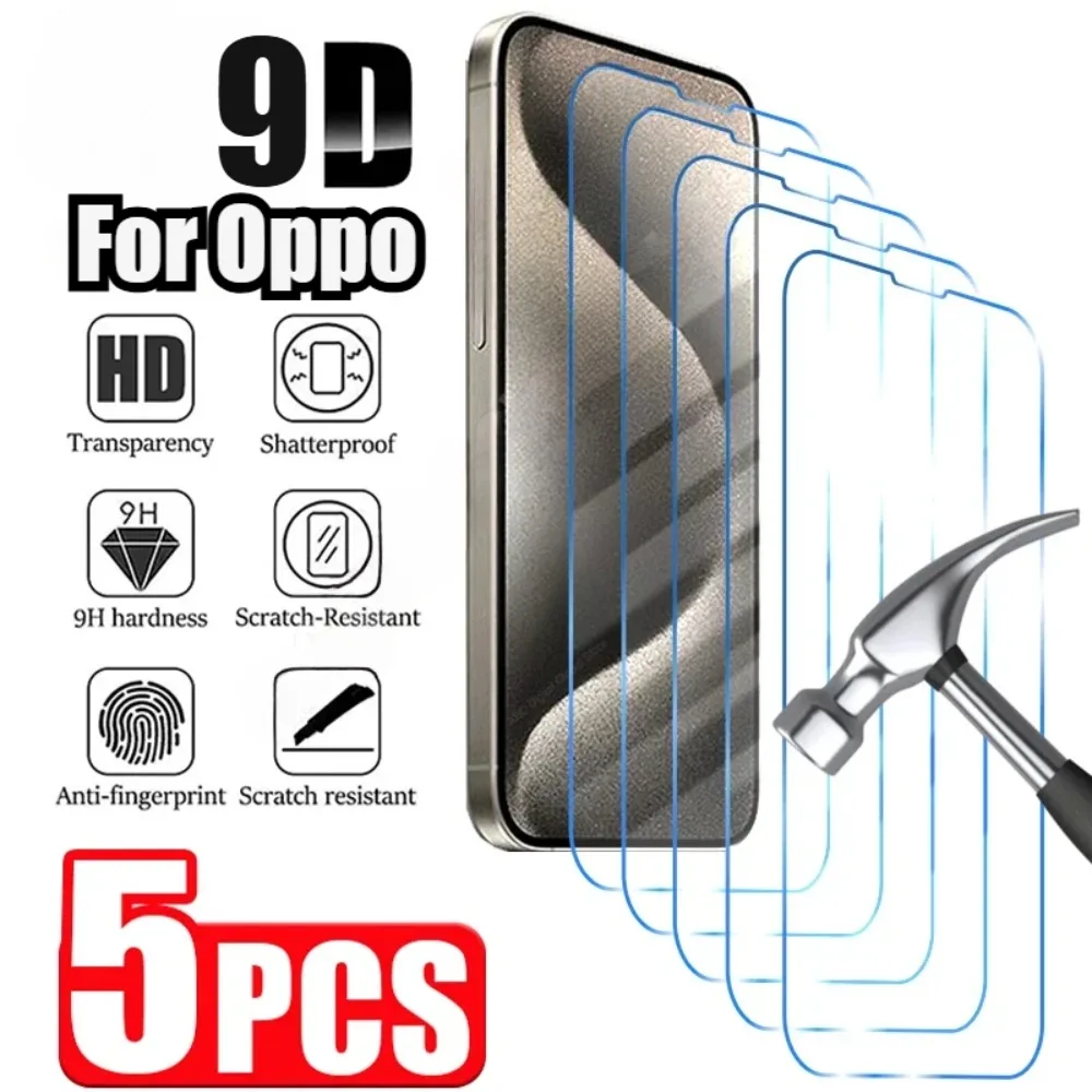 5PCS Clear Protective Cover Glass Film For Oppo F29 Pro F27 Screen ...