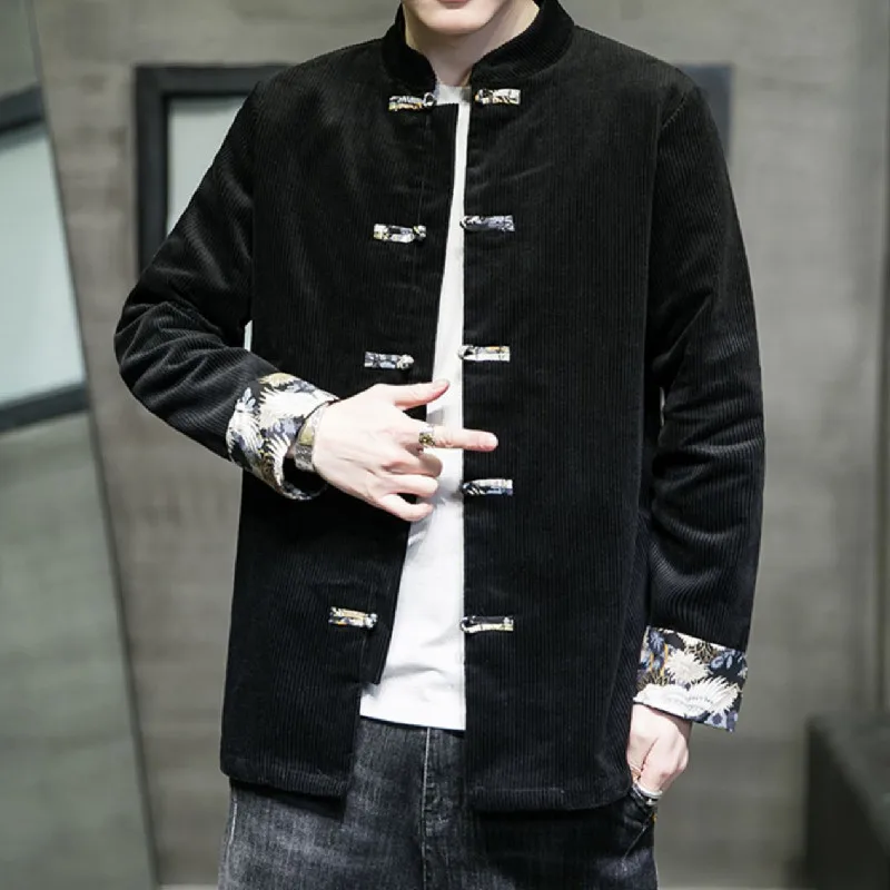 Autumn And Spring Chinese Style Men's Corduroy Jacket Coat Tang Suit ...