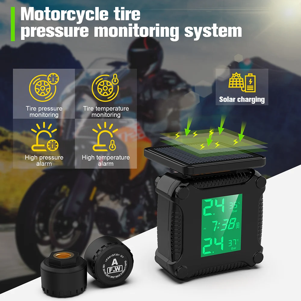 Solar-Powered-Motorcycle-TPMS-2-Sensors-Tire-Pressure-Monitoring-System ...