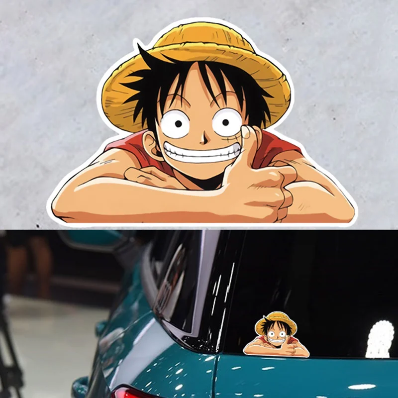 Funny Luffy Peeking At Window Stickers One Piece Anime Stickers ...