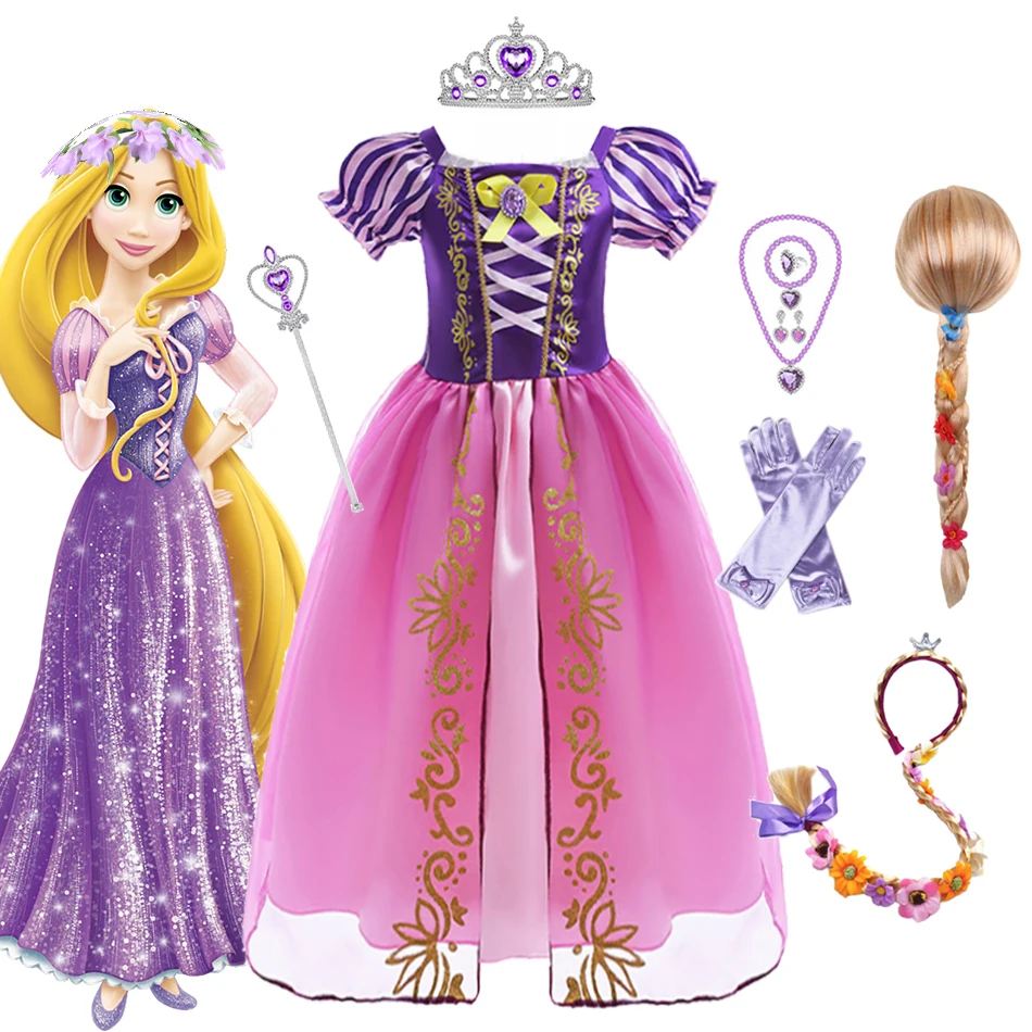 Children-Girl-Rapunzel-Long-Dress-Kids-Tangled-Disguise-Carnival-Girl ...
