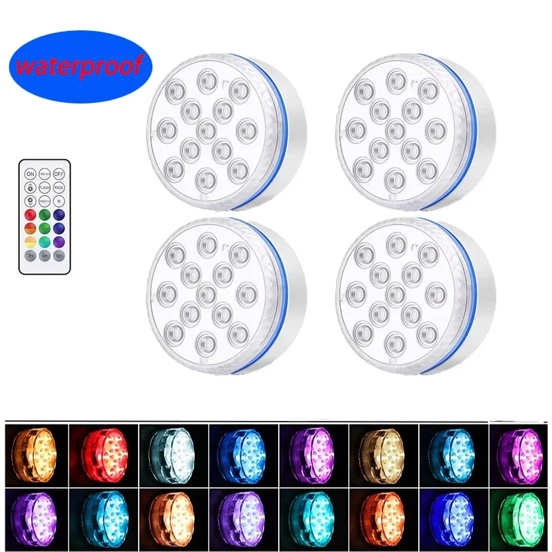 Swimming Pool Light 13LED Remote Control RGB Dive Fish Light Underwater ...