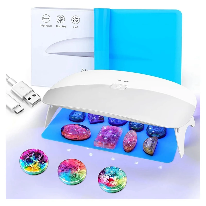 Resin UV Lamp, 48W Fast Curing UV/LED Resin Lamp Plastic With 30Pcs ...