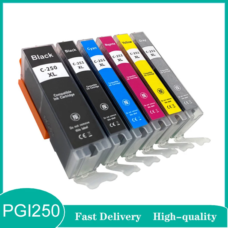 vilaxh PGI250 Ink Cartridge PGI-250 CLI-251 for Canon Pixma MG6620 ...