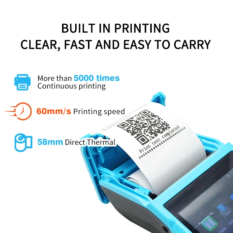 Pda Android 8.1 Pos Handheld Terminal Receipt Printer Bluetooth Wifi 3g ...