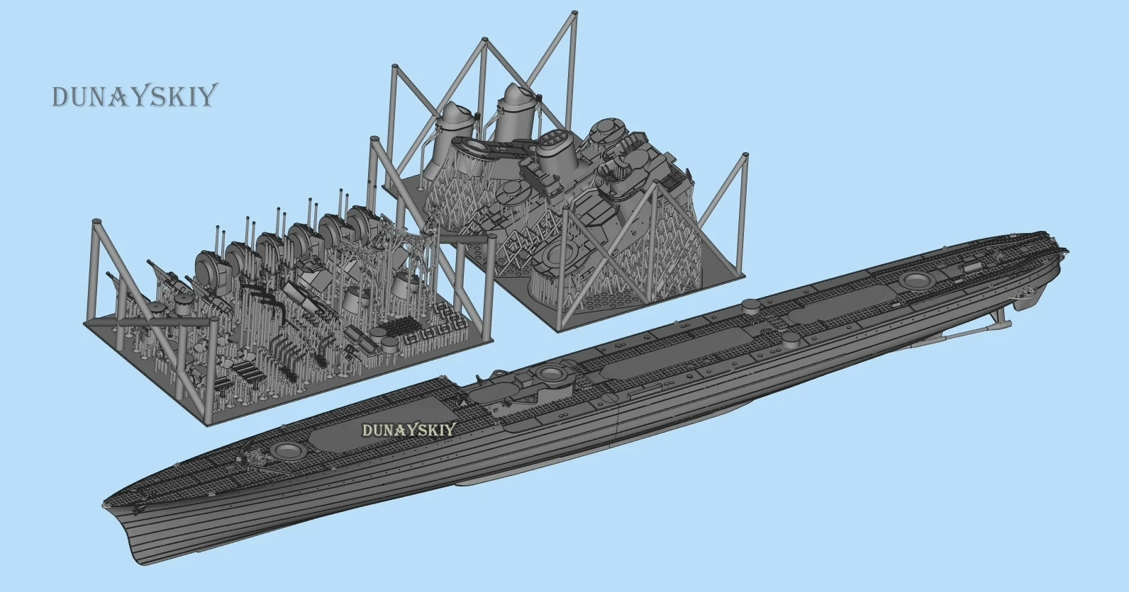 1-350-1-700-Mogador-class-Destroyer-Warship-Model-Assembled-Homemade ...