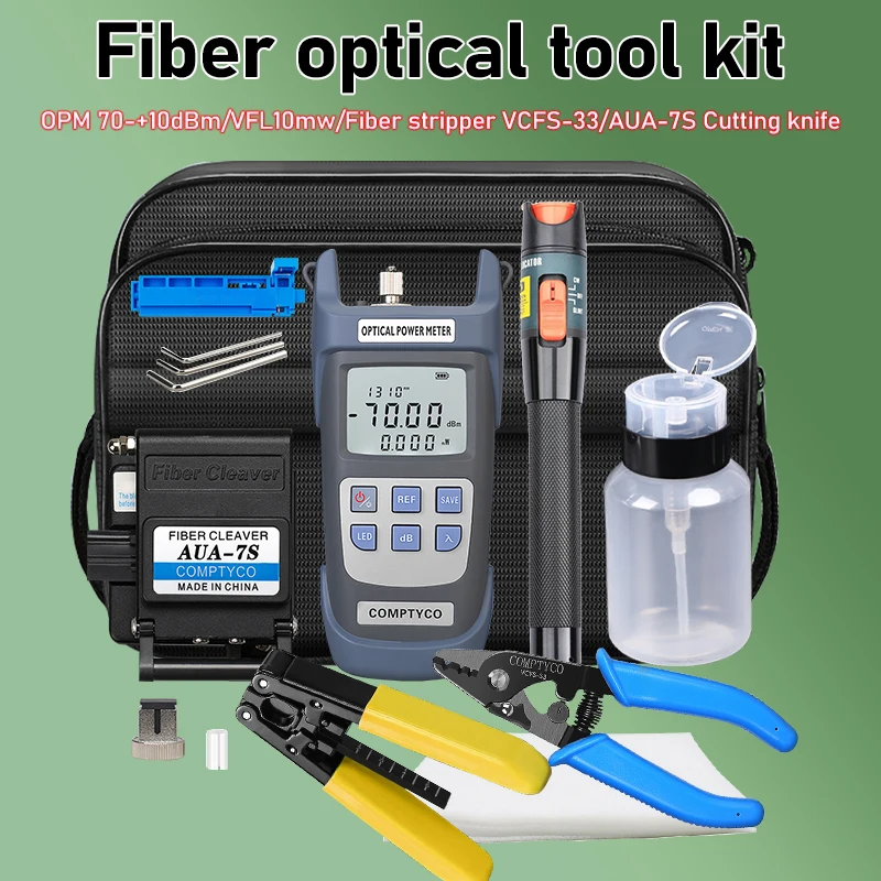Newest FTTH Fiber Tool Kit With 10mw Fiber Optica Power Meter 10mw VFL ...