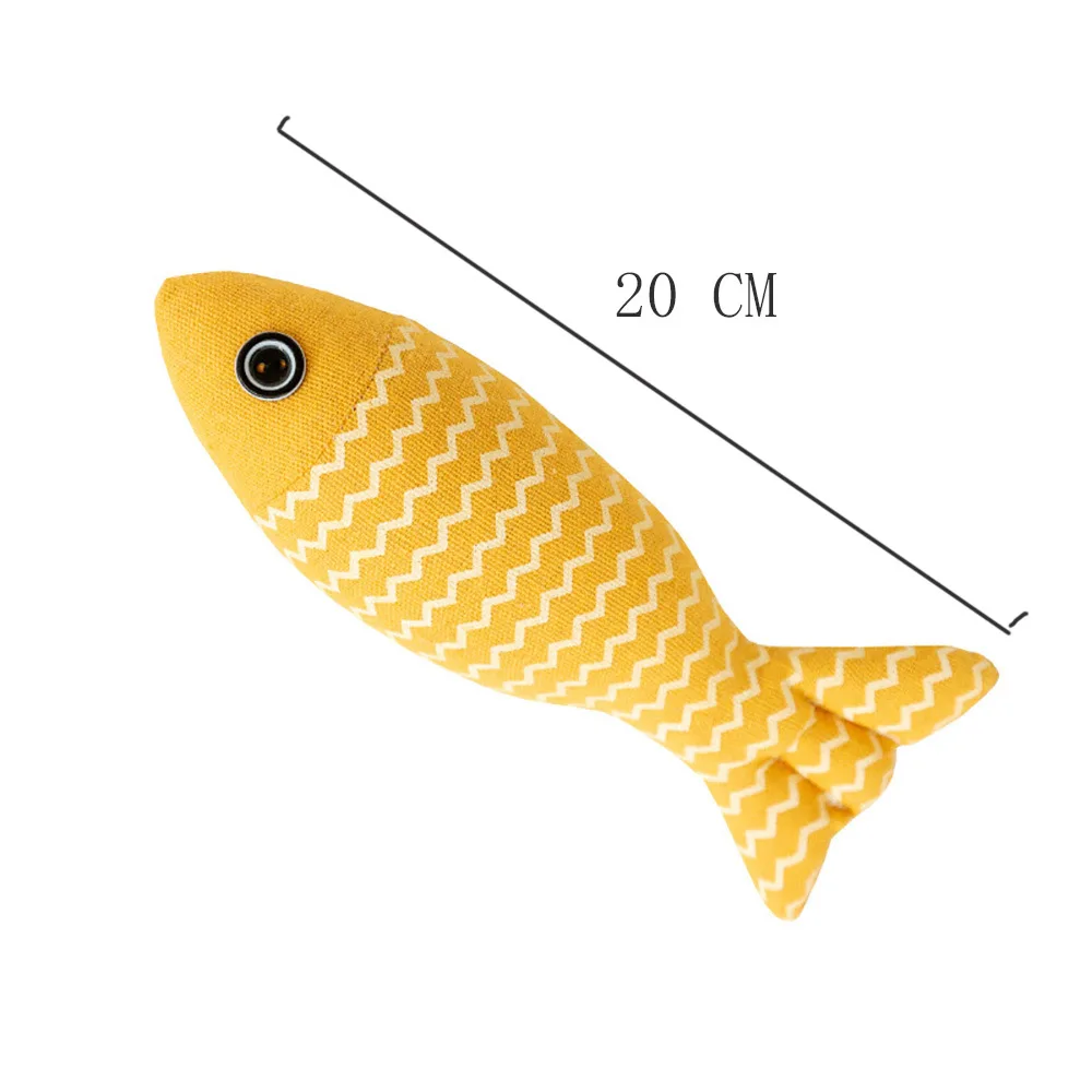 Sackcloth Fish Toy Pillow With Catnip Simulation Zipperless Cotton For ...