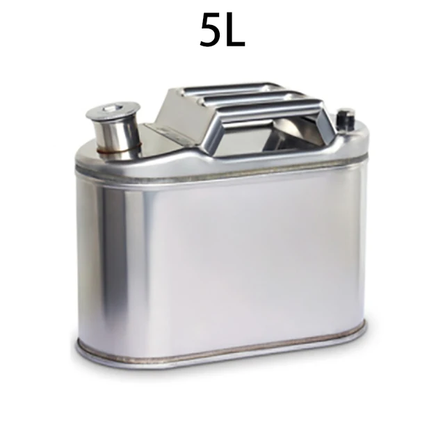 5L 10L Litres 201 Stainless Steel Fuel Tank Petrol Storage Oil Jerrycan Gas Can Car Motorcycle ...