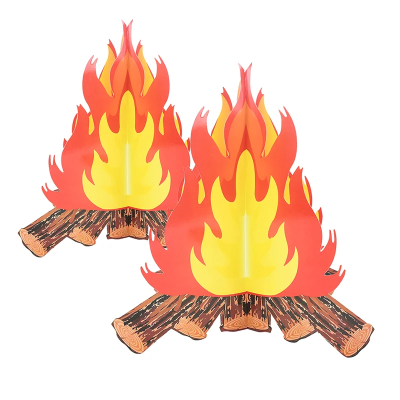 Halloween 3D Three-dimensional Folding Cardboard Flame Artificial Fire ...