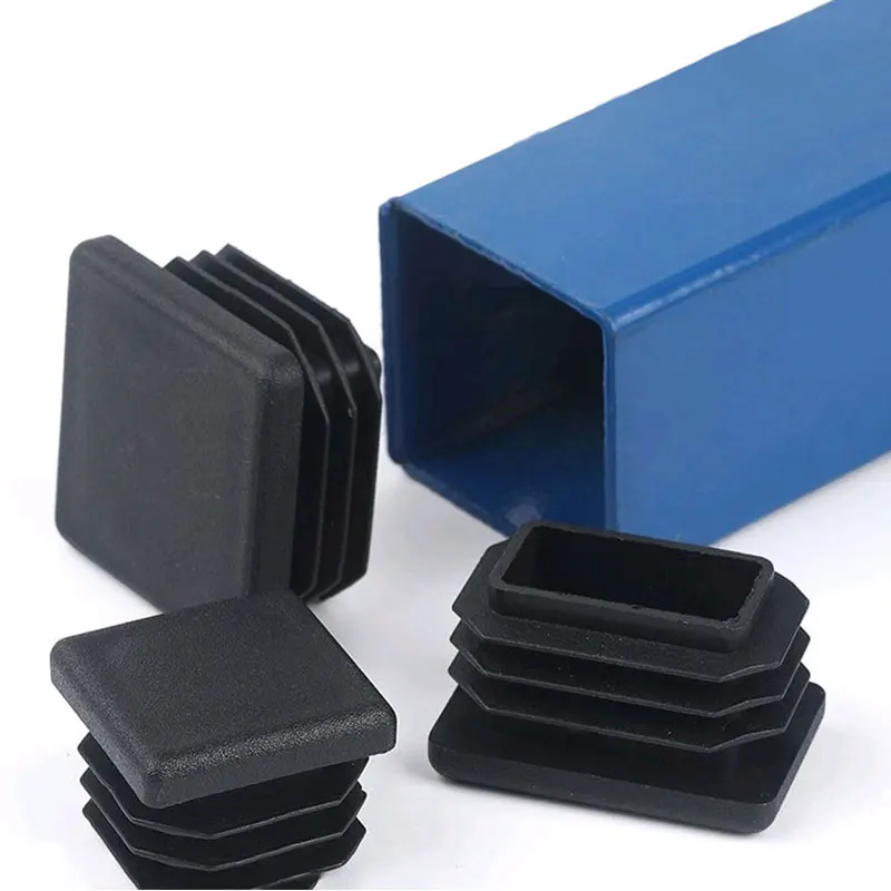 5/20 Pieces Square Plastic Square Table Feet Cap Black Tubing Insert ...