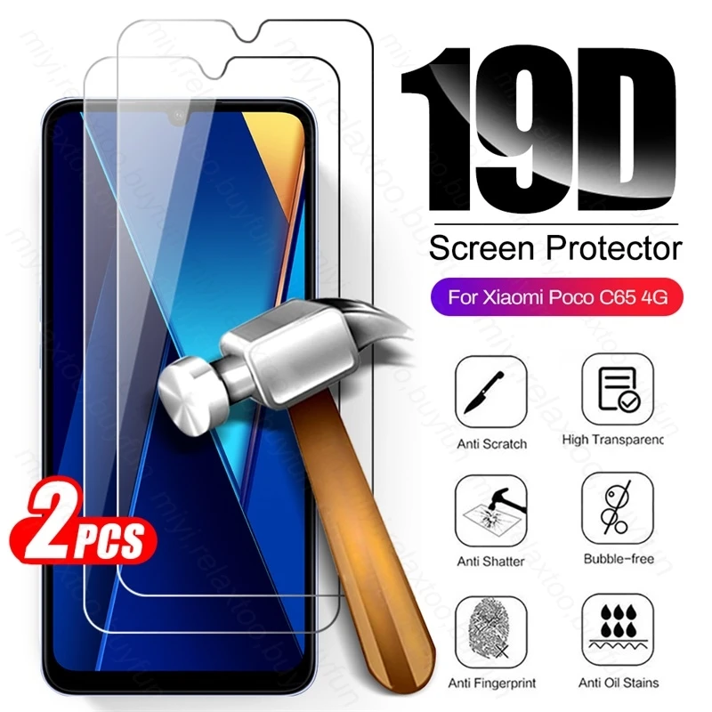 2PCS Armor Safety Protective Glass For Poco C75 C65 4G Case Screen ...