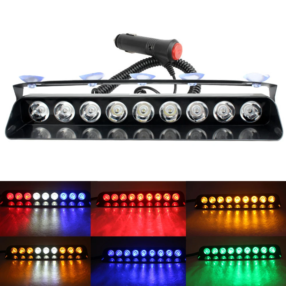 9LED-Car-windshield-Warning-Light-Flasher-Signal-Lamp-flashing-Light ...