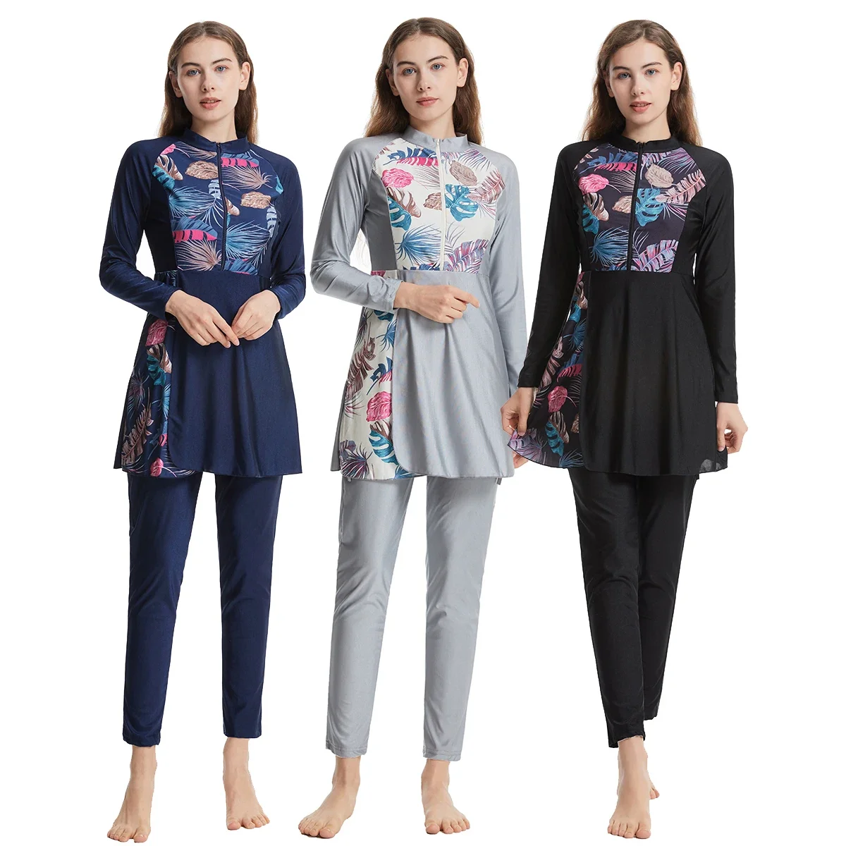Turkey-Dubai-Bathing-Wear-Women-Fashion-Long-Sleeve-Printed-Swimwear ...