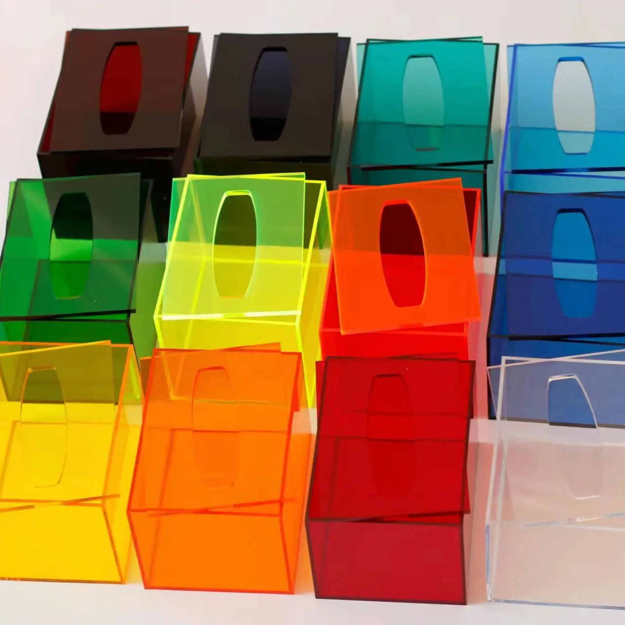 Color Acrylic Tissue Box Holder,Rectangular Shiny Tissue Box Cover ...