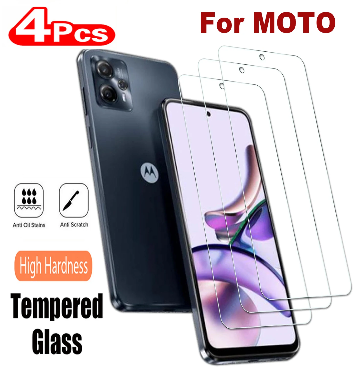 2-4Pcs-HD-Tempered-Glass-For-Motorola-Moto-G14-G34-G54-G84-G04-G04S-G64 ...